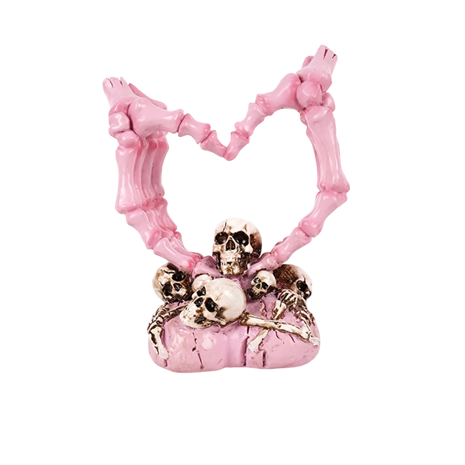 BigTiny Skeleton Hand Figurine Halloween Gothic Love Heart Gesture Bone ...