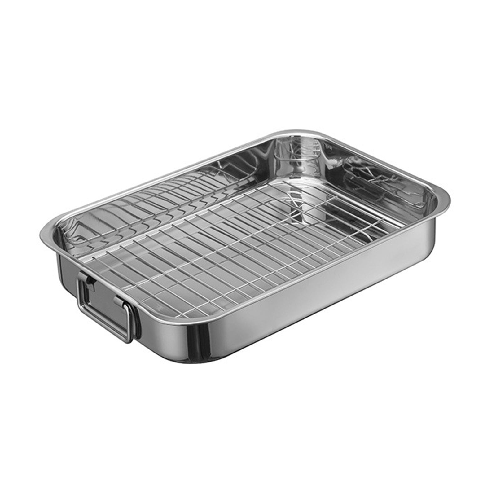BigTiny Stainless Steel Baking Tray Heavy Duty Turkey Roasting Pan Oven ...