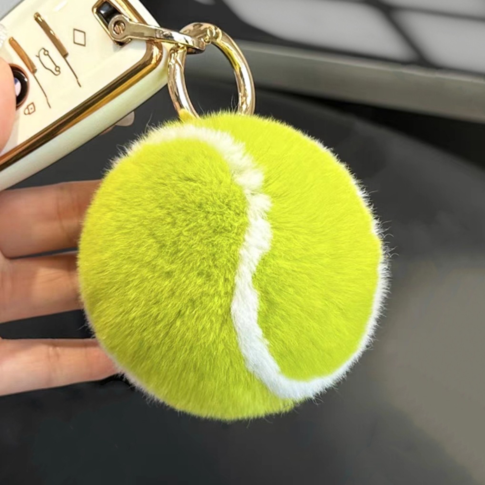 BigTiny Tennis Ball Plush Pendant Soft Stuffed Ball Plush Toy Fluffy ...
