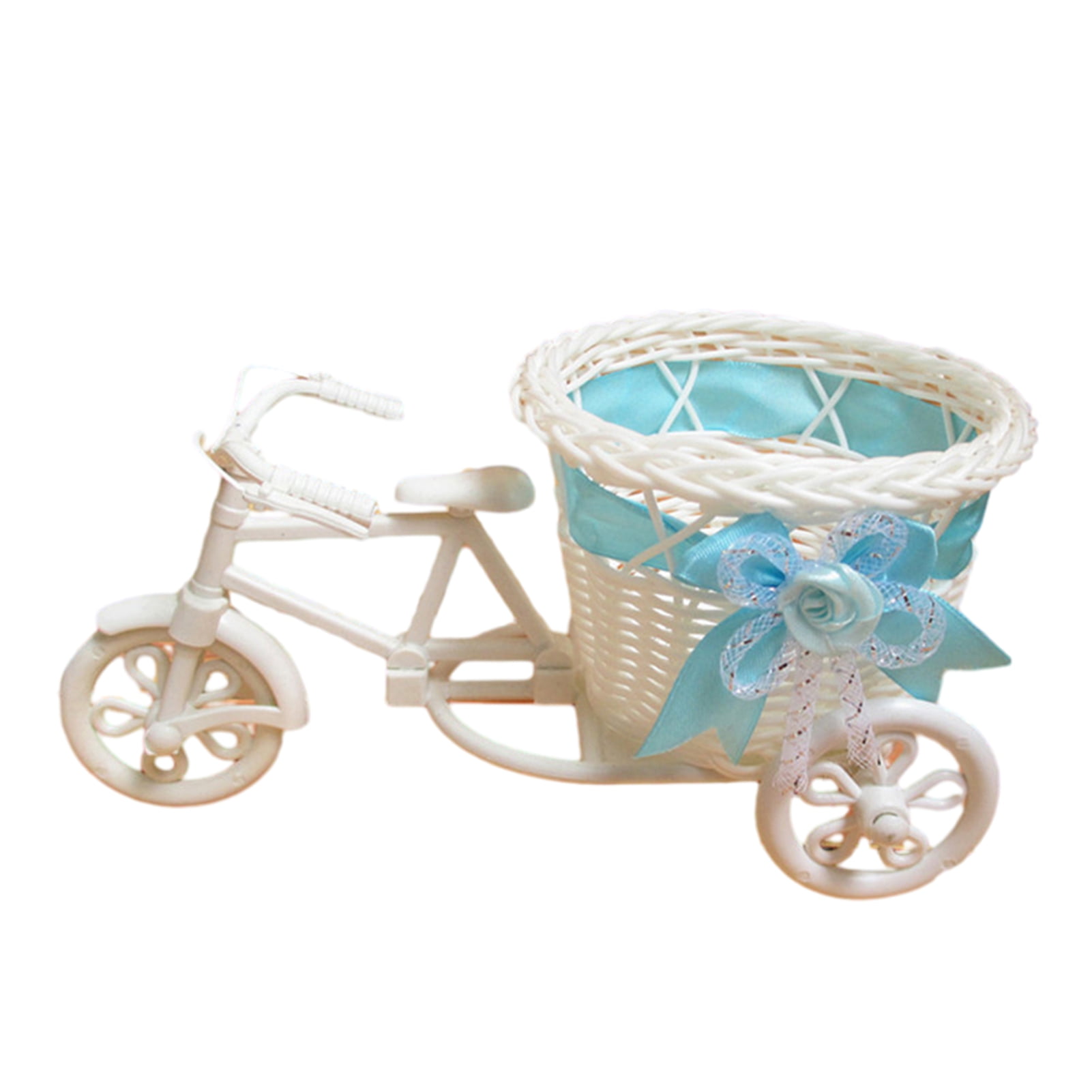 BigTiny Tricycle Flower Basket Imitation Rattan Woven Decorative Candy ...