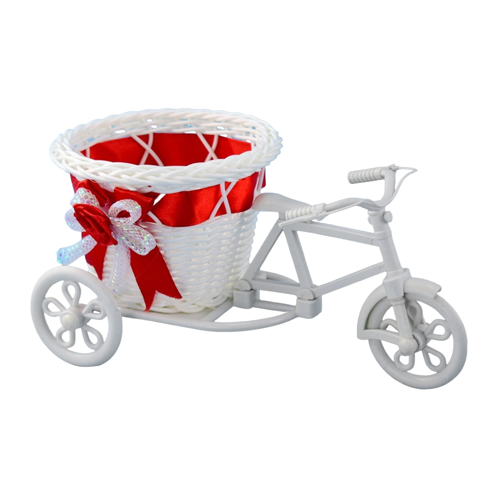 BigTiny Tricycle Flower Basket Imitation Rattan Woven Decorative Candy ...