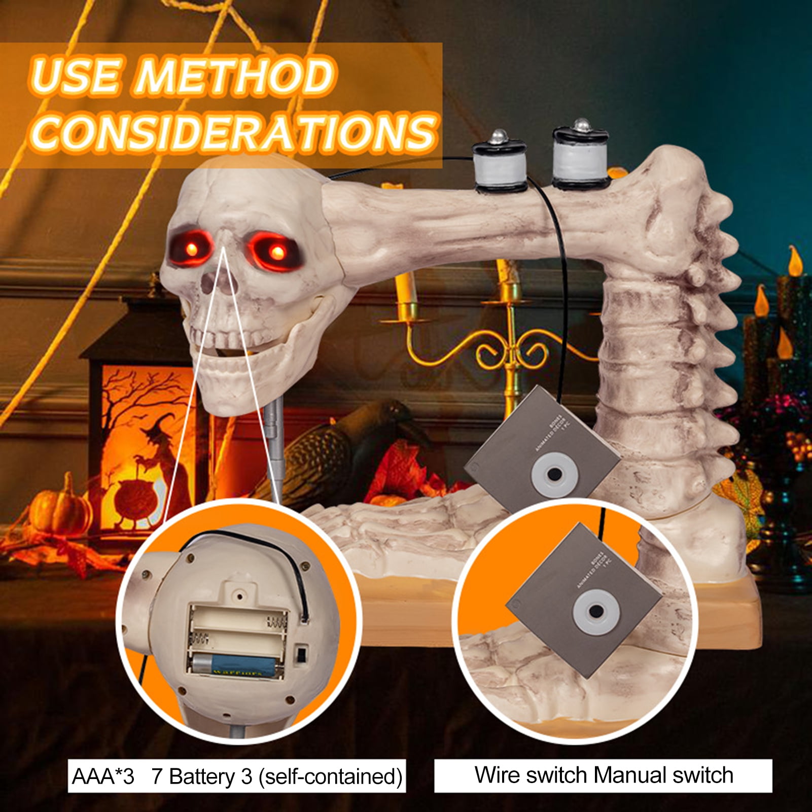BigTiny Voice Controlled Skeleton Sewing Machine Halloween Desktop ...