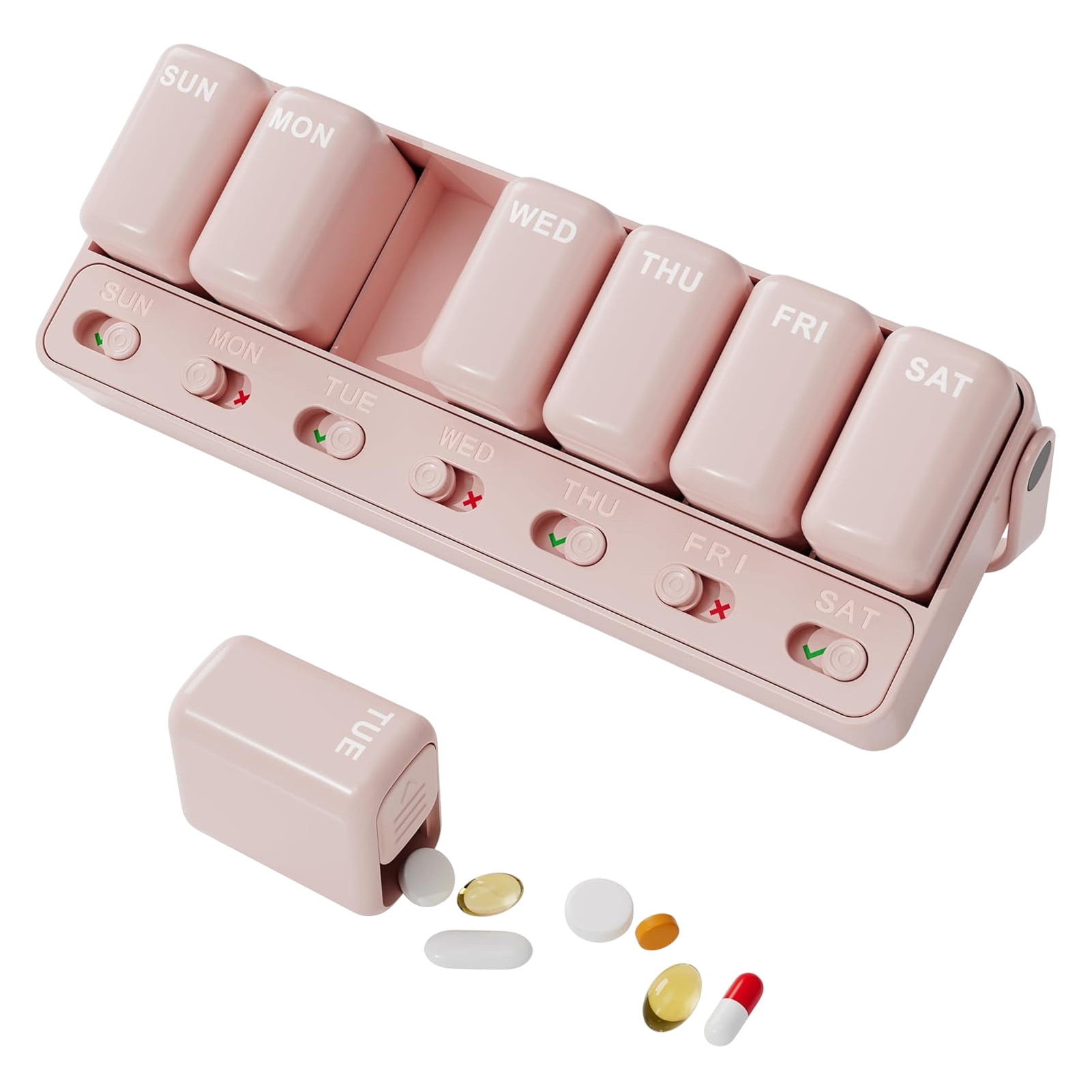 BigTiny Weekly Pill Organizer Leakproof Large Capacity Multipurpose ...