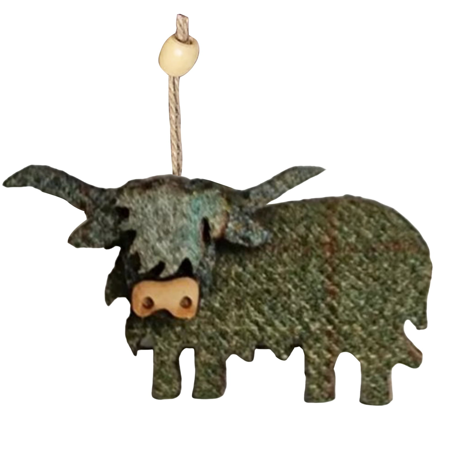 BigTiny Wooden Highland Cow Ornament Rustic Highland Cow Hanging Decor ...