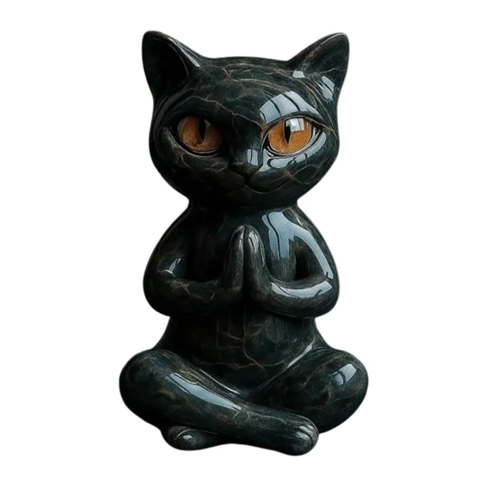 BigTiny Yoga Cat Figure Statue 3.3" Resin Cat Statues for Home Decor ...