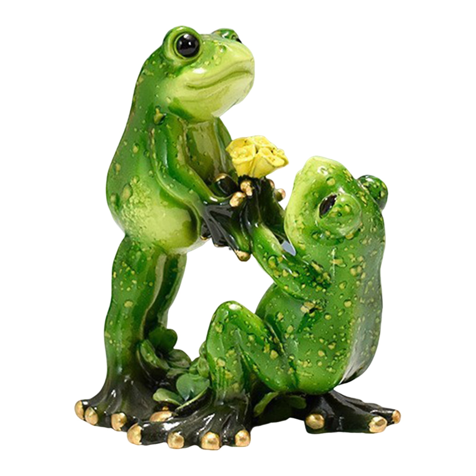 BigTiny Yoga Frog Figurine Resin Couple Frog Ornament Collectible ...