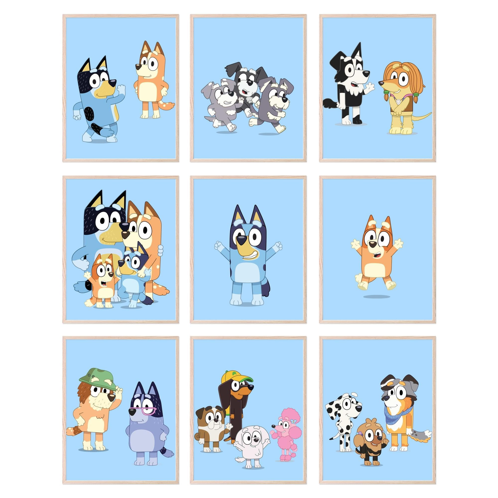 BigWig Prints Bluey Poster Set - Bluey Art, Bluey Decor, Bluey Wall Art ...