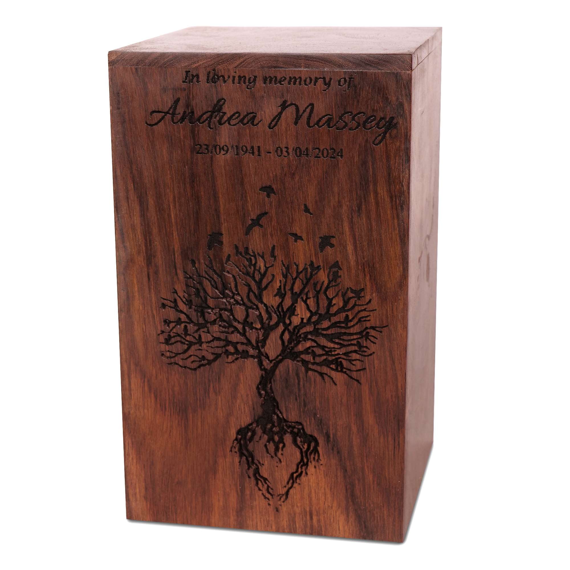 BigWoodWorks Personalized 21 Tower Birds Wooden Urn Storage Box for ...