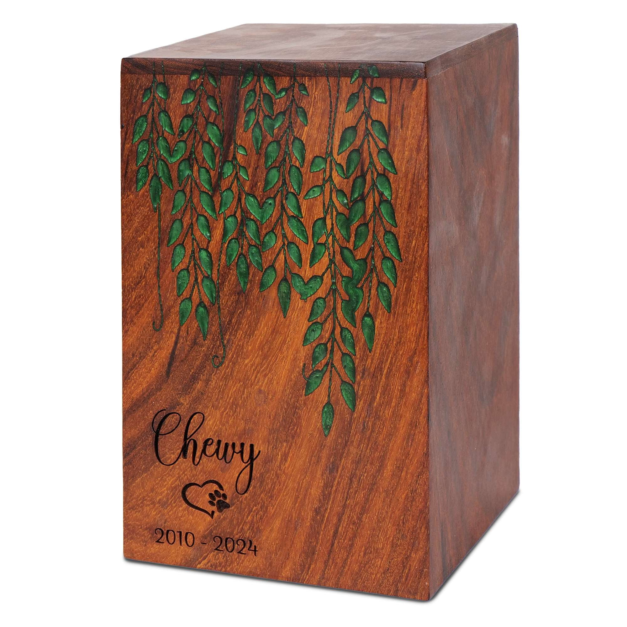 BigWoodWorks Personalized Wooden Cremation Rosewood Pet Urn for dog ...