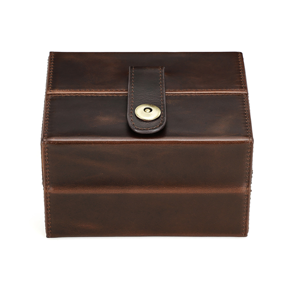 Bigcan Leather Watch Box – Vintage Handmade 2-Slot Organizer for ...