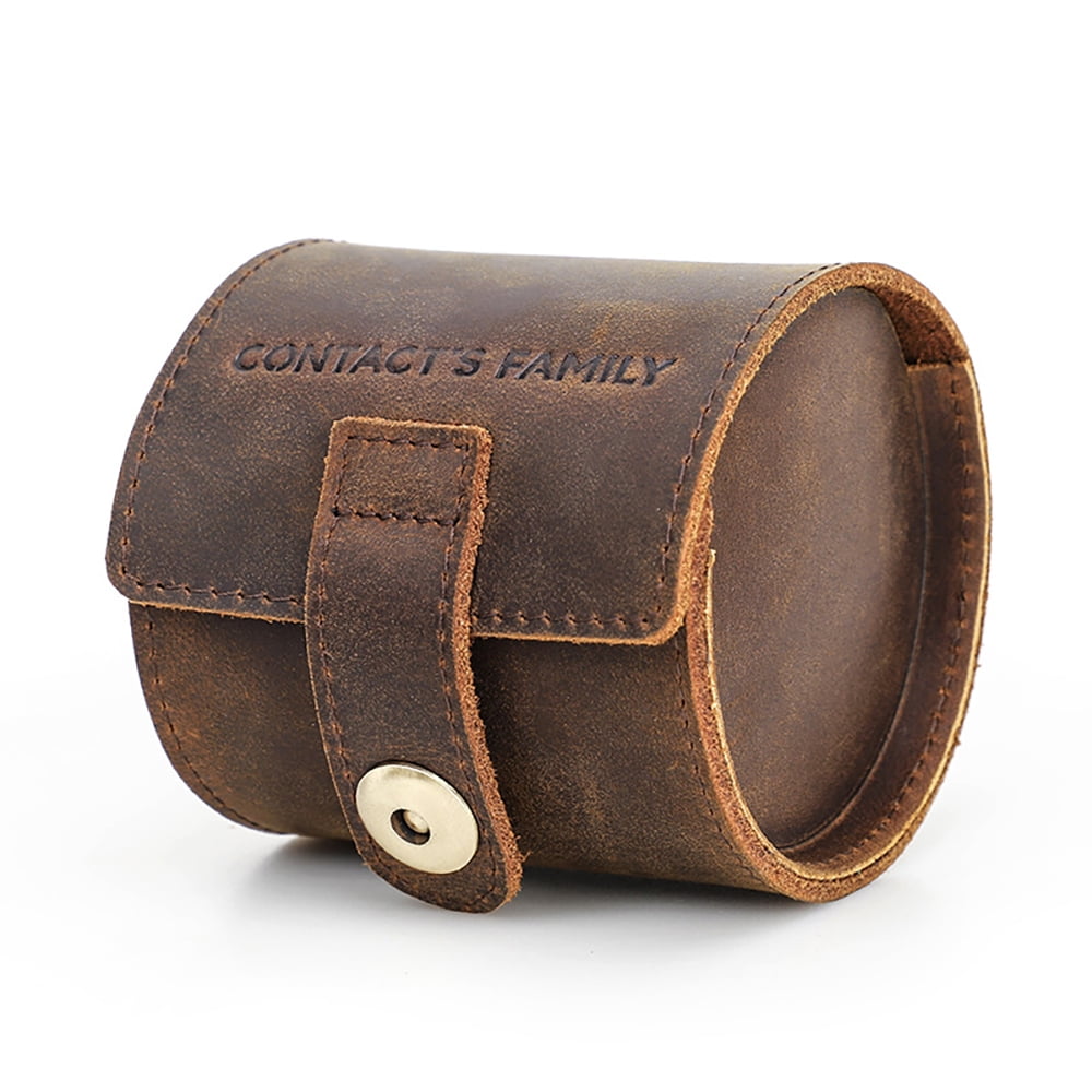 Bigcan Leather Watch Roll Storage Case – Vintage Crazy Horse Leather ...