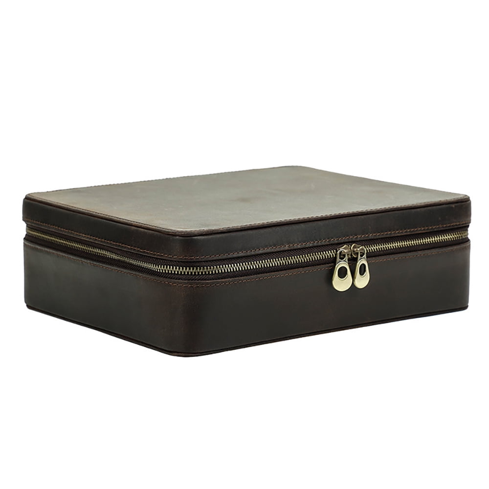 Bigcan Leather Watch Storage Box – Handcrafted 10-Slot Organizer with ...
