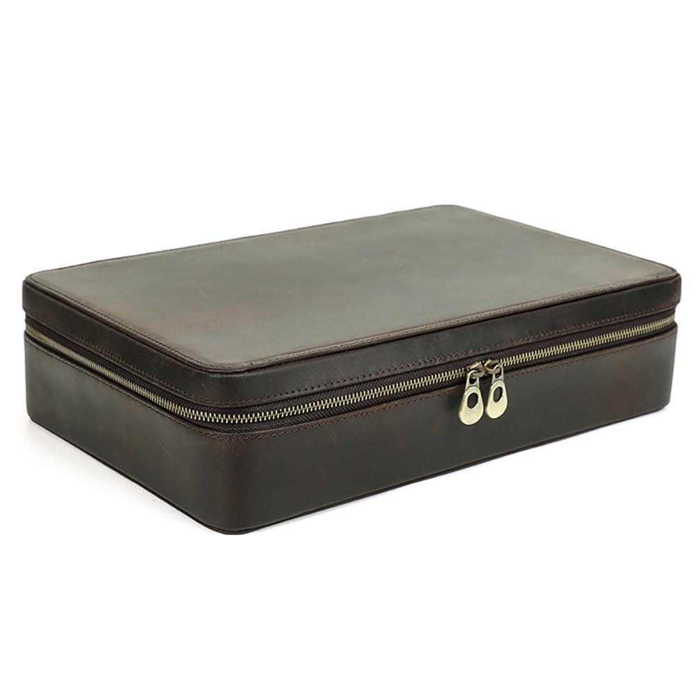 Bigcan Leather Watch Storage Box – Vintage Handmade 12-Slot Organizer ...