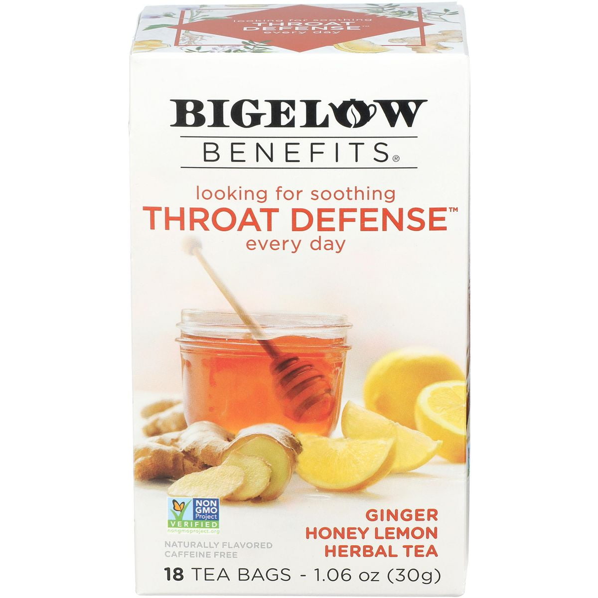 Bigelow Benefits Ginger Honey Lemon Herbal Tea - Case of 6 - 18 Bags ...