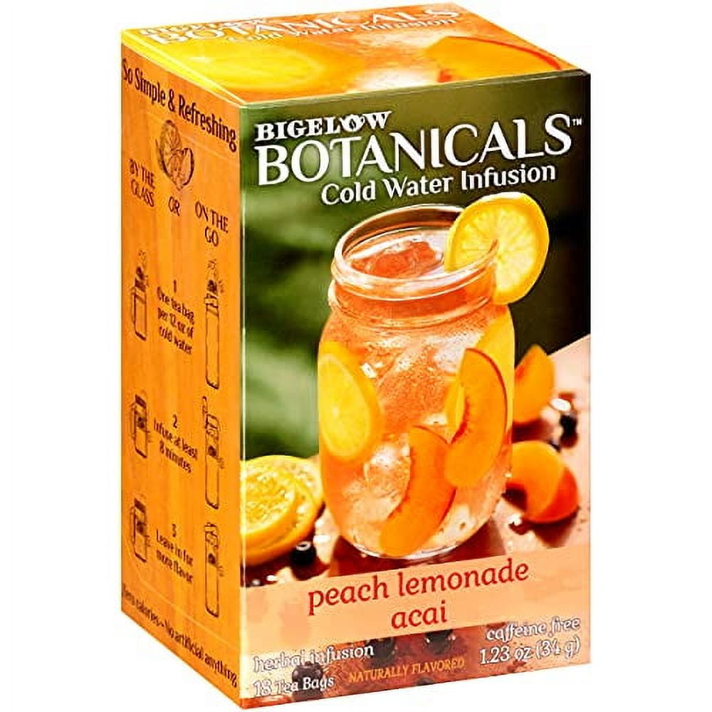 Bigelow Botanicals Cold Water Infusion Peach Lemonade with Acai, Herbal ...
