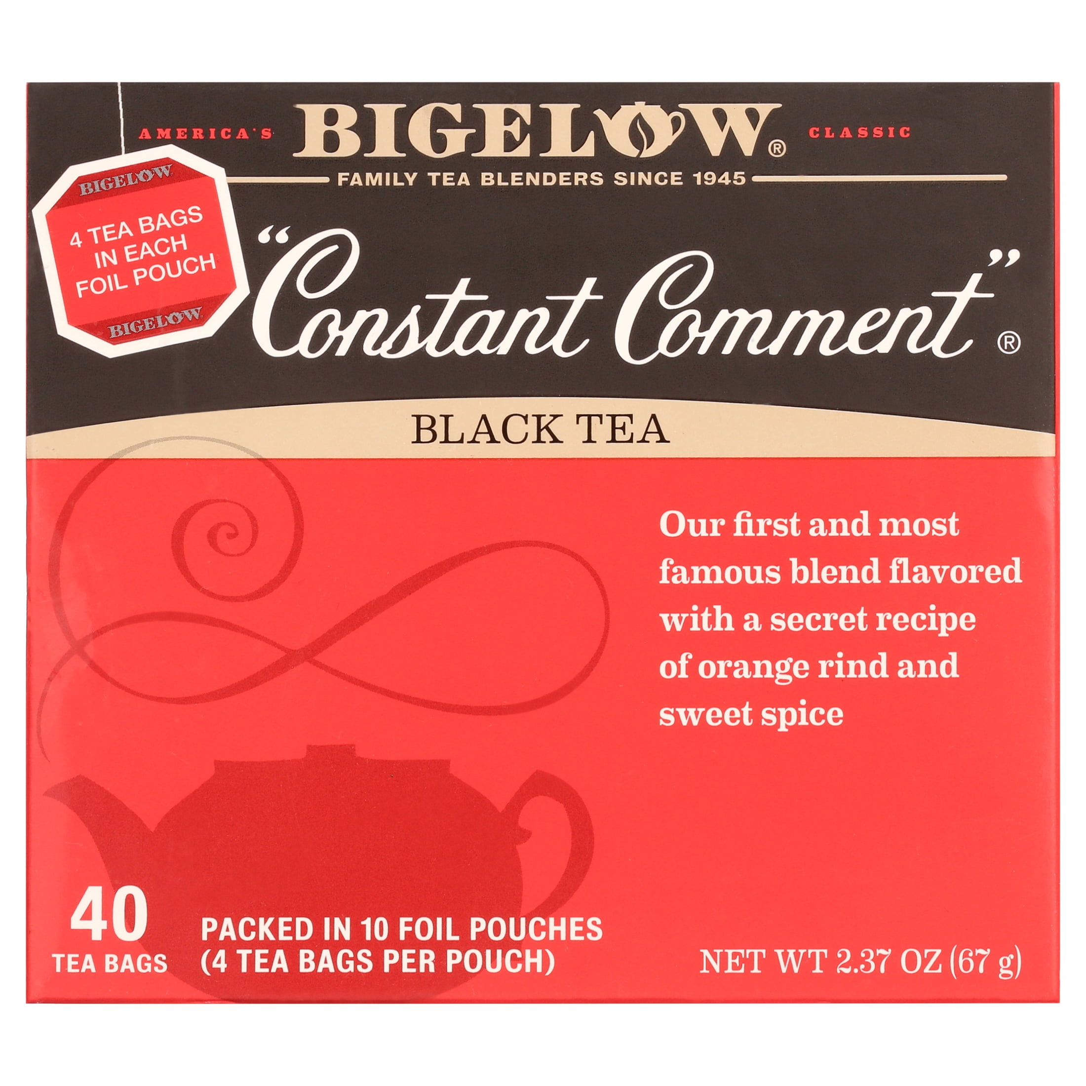 Bigelow Tea Constant Comment Black Tea Bags 40 Count with Orange Rind ...