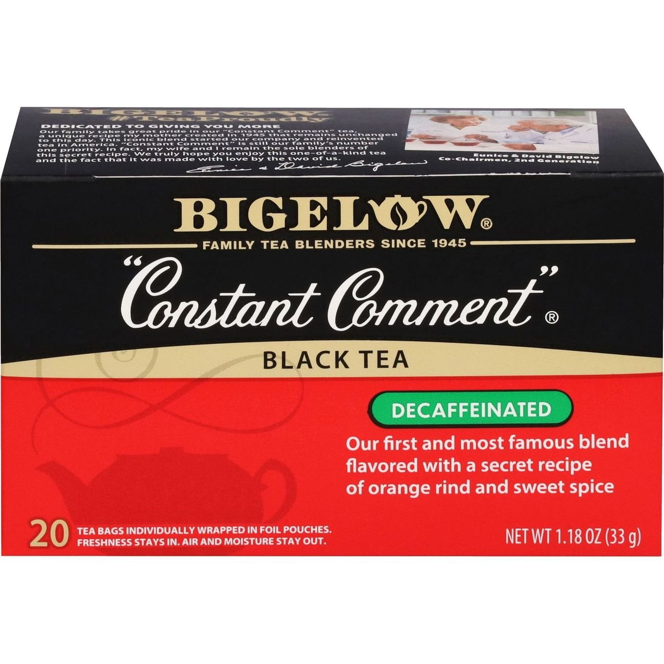 Bigelow Constant Comment Decaffeinated Tea Bags - 20 ct (Packaging May ...