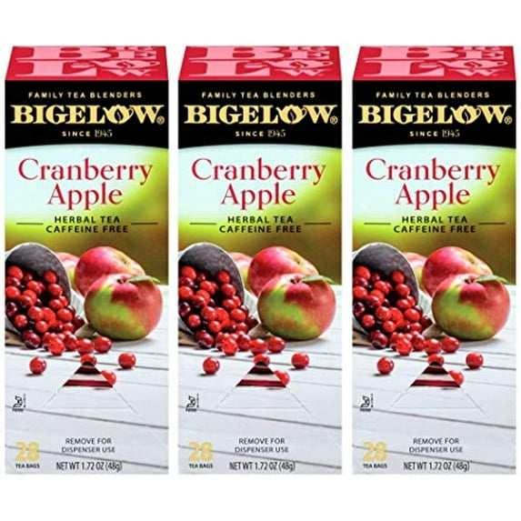 Bigelow Cranberry Apple Herbal Tea Bags 28-Count Box (Pack Of 3 ...