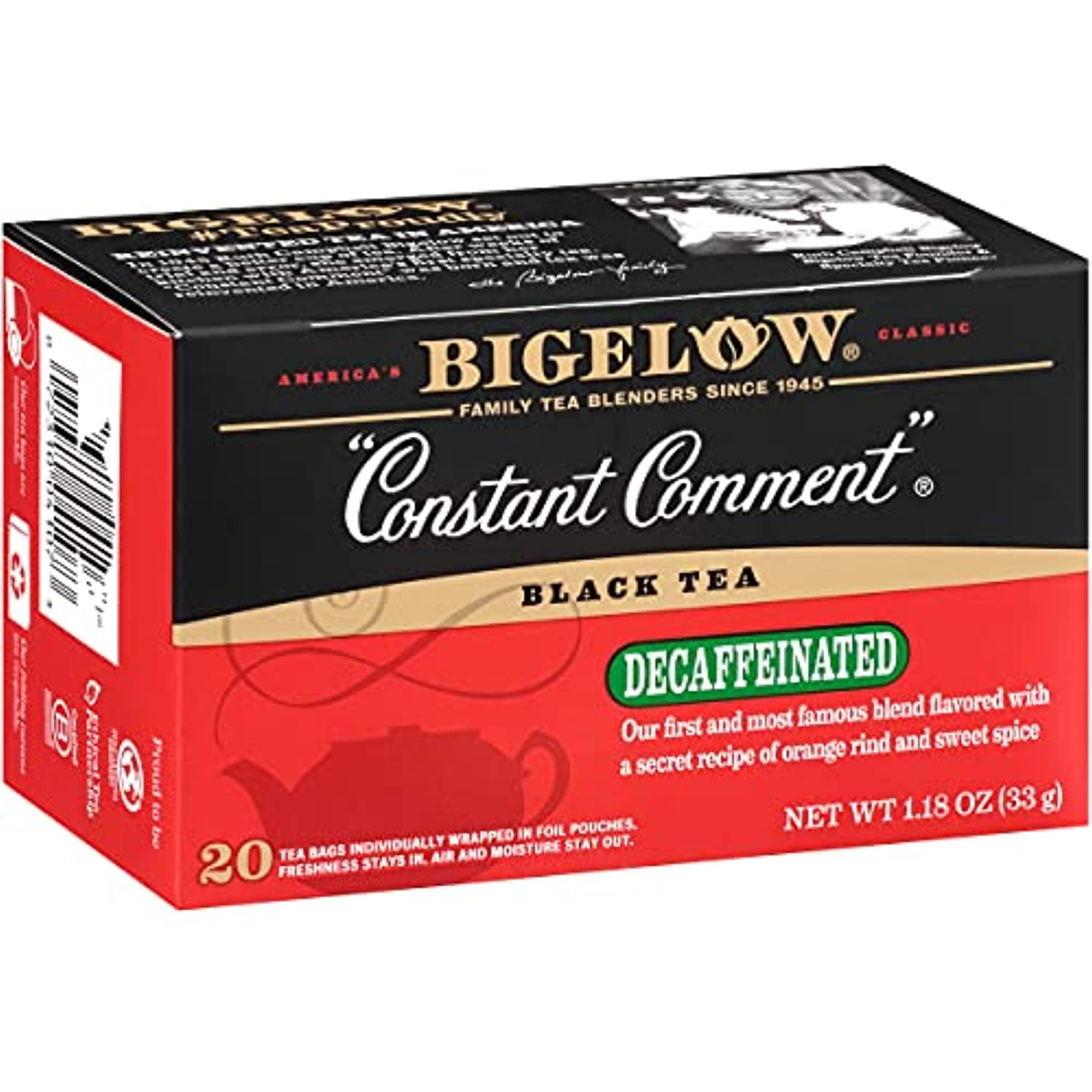 Bigelow Decaffeinated Constant Comment Black Tea, 20 Count (Pack Of 6 ...