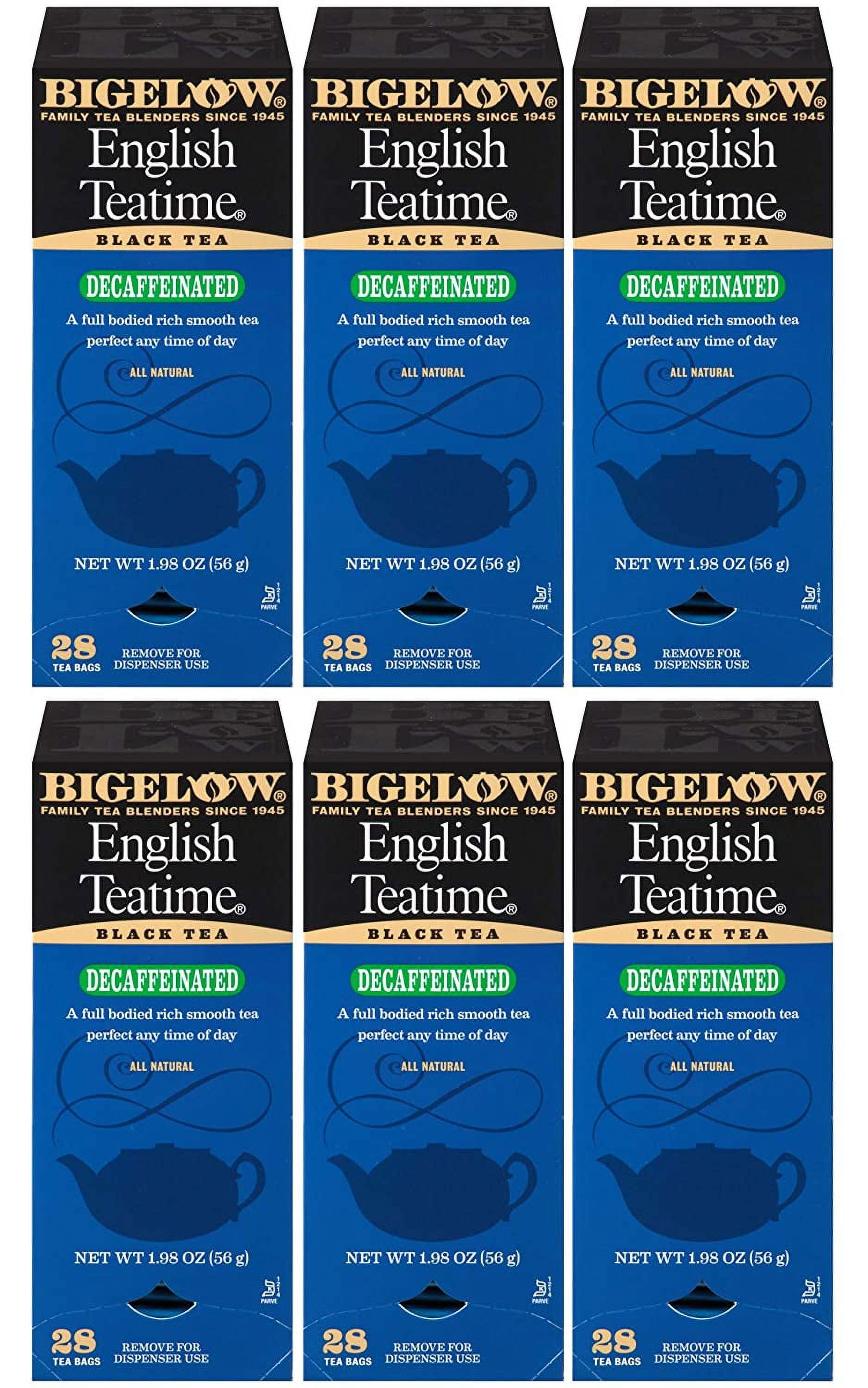Bigelow Decaffeinated English Teatime Tea 28-Count Boxes (Pack of 6) Premium Bagged Caffeine ...
