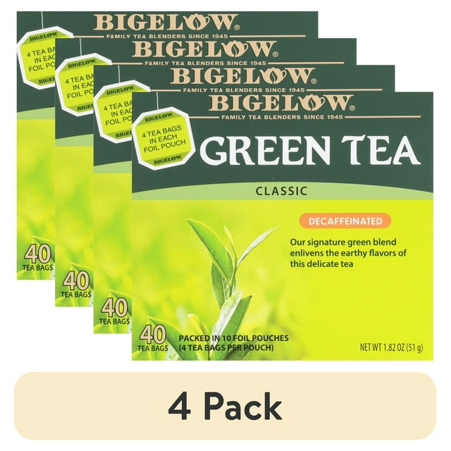 (4 pack) Bigelow Decaffeinated Green Tea Classic Tea Bags, 40 Count ...