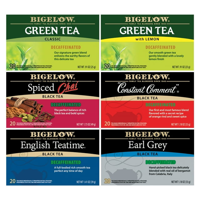 Bigelow Hot Flavored Mixed Decaf English Tea Variety Pack, 120 Tea Bags ...