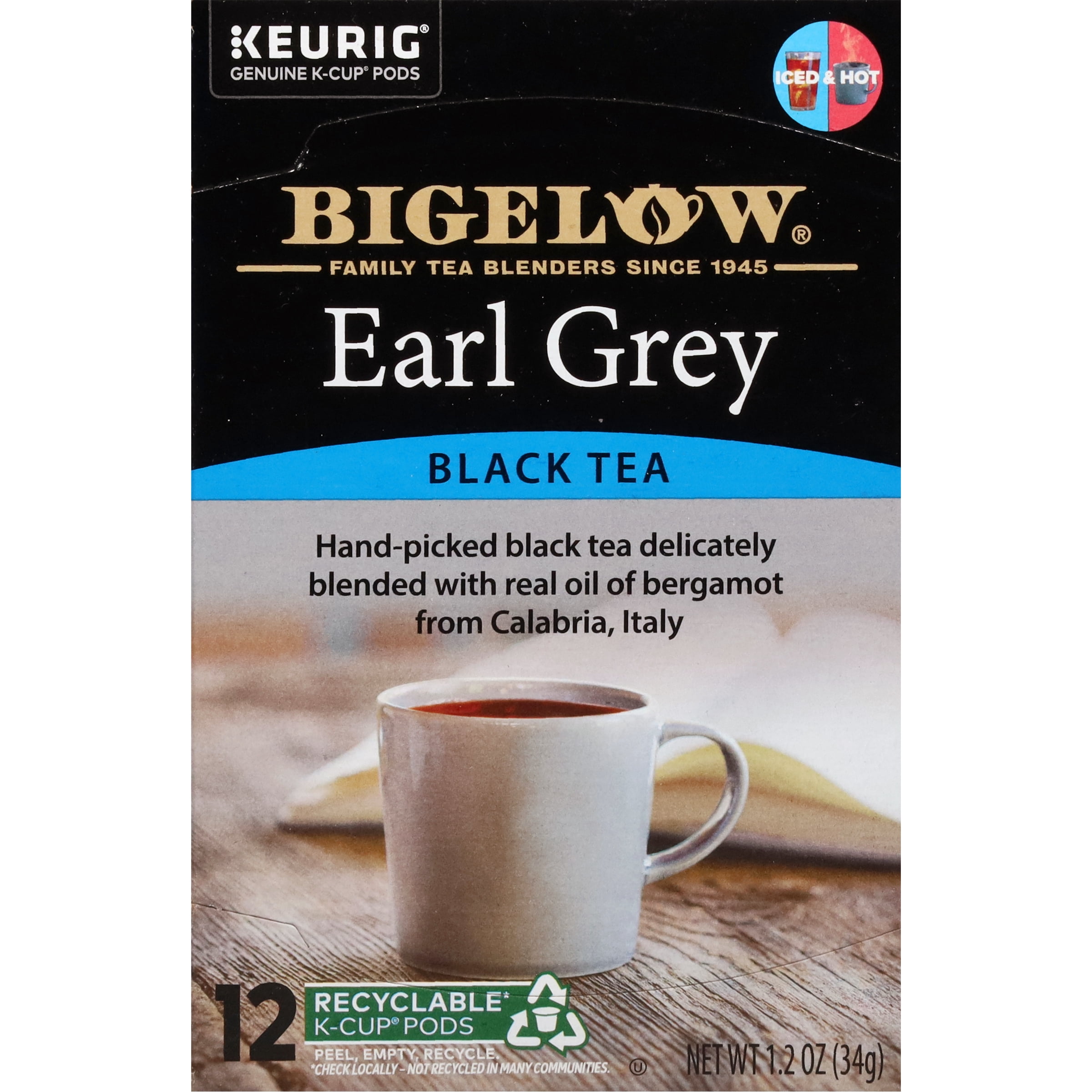 Bigelow Earl Grey Keurig K-Cup Black Tea Pods, 12 Count - Walmart.com