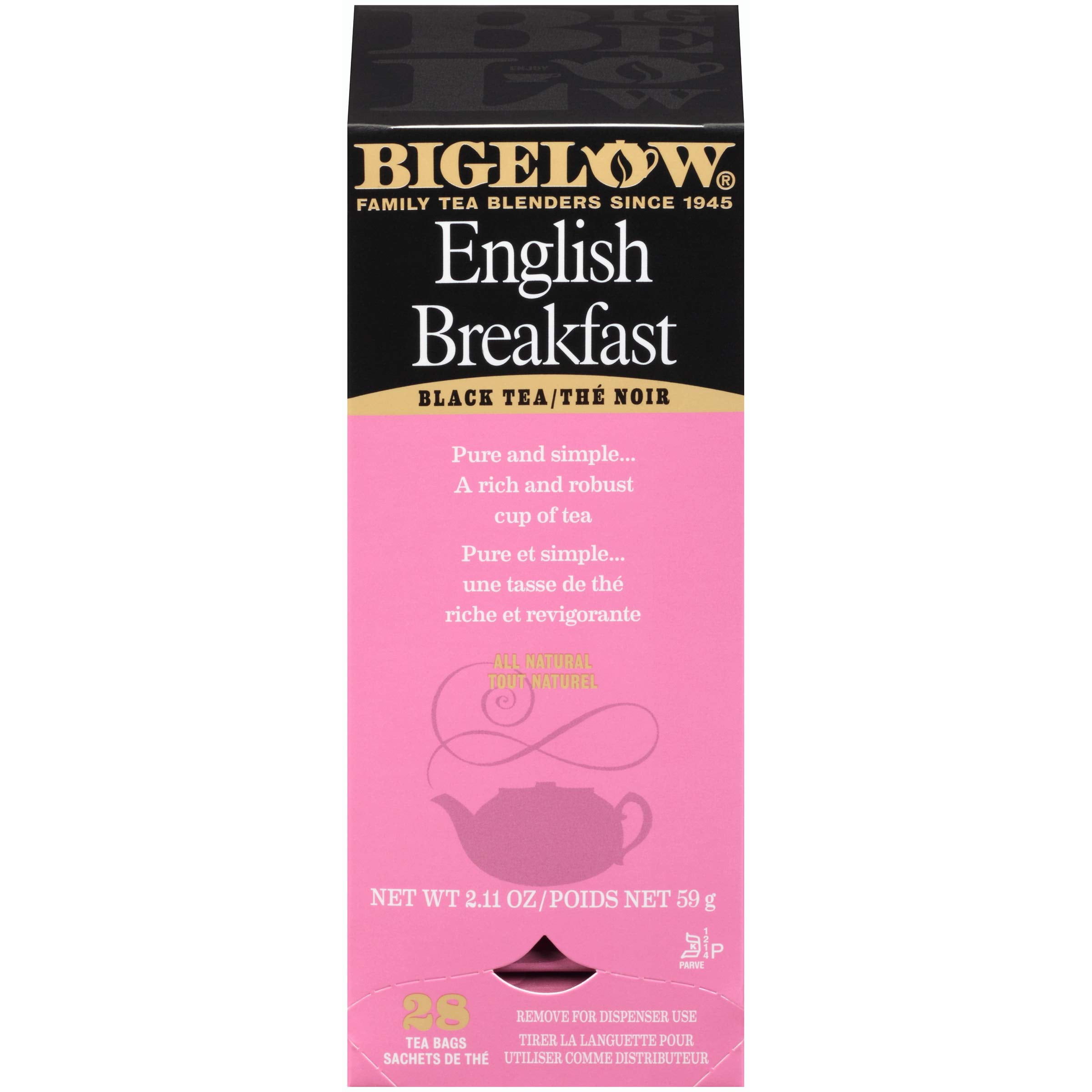 Bigelow English Breakfast Tea 28-Count Box (Pack of 1) Full-Caffeine ...