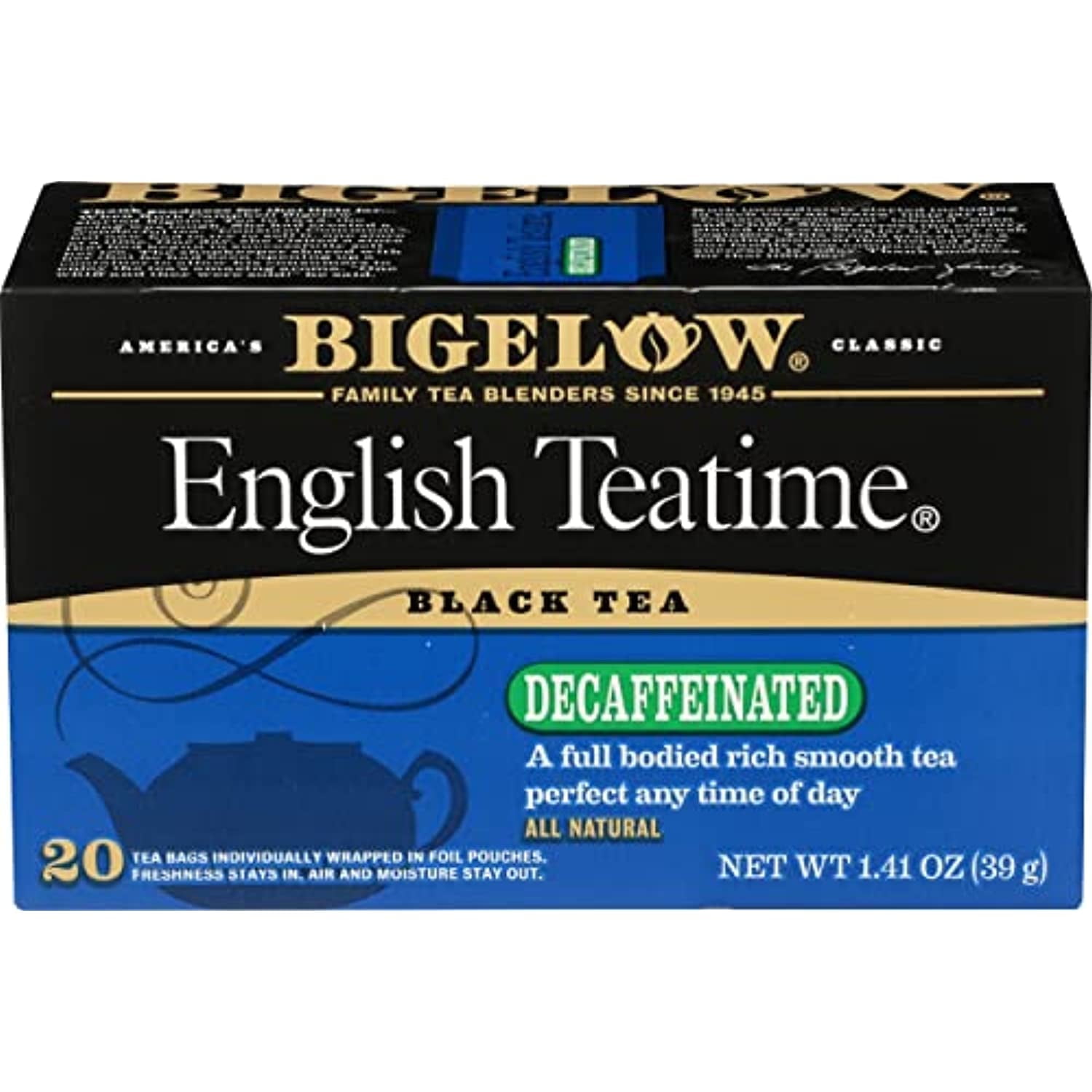 Bigelow English Time Tea, Decaffeinated, Gluten Free, Kosher, 20 Count ...
