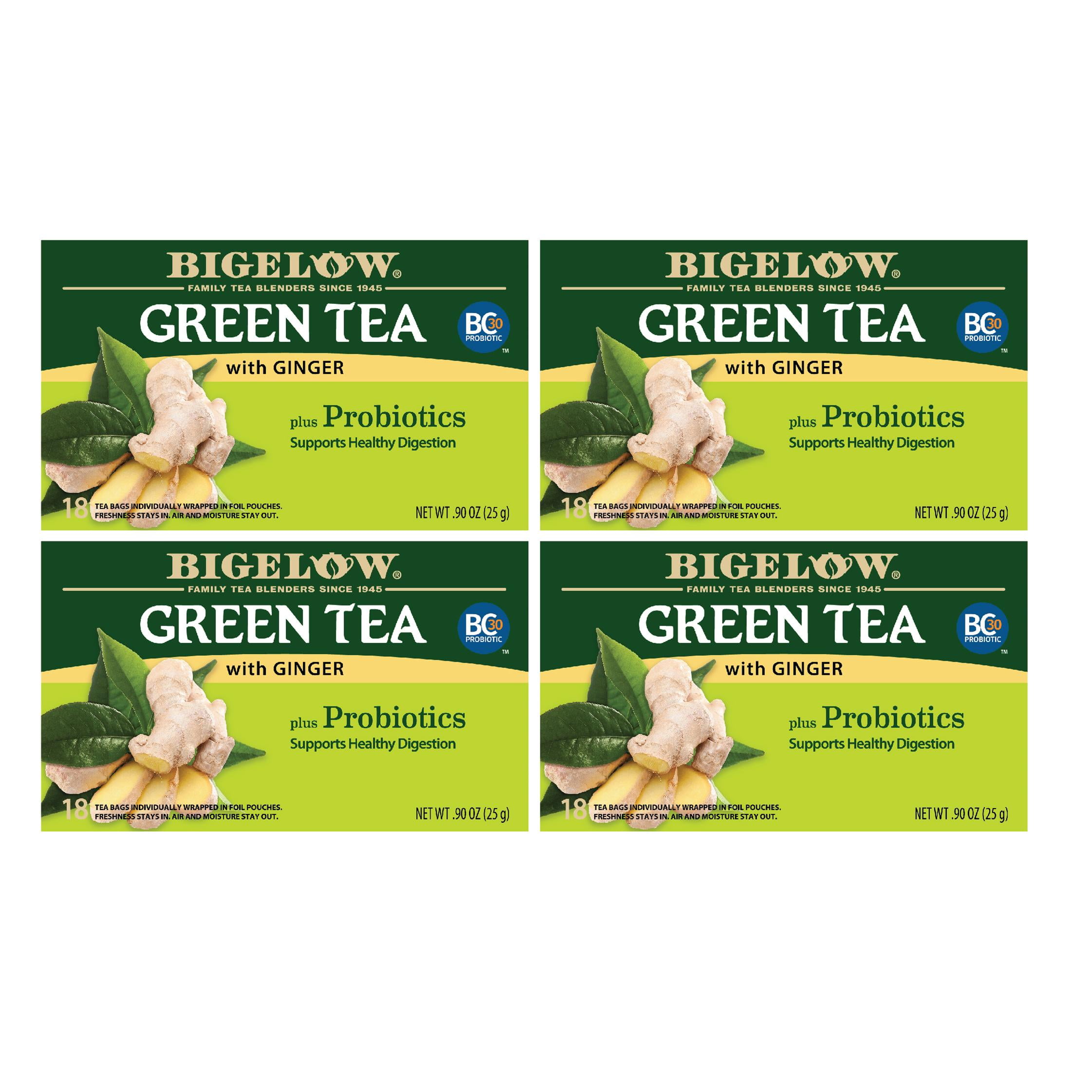 Bigelow Green Tea With Ginger Plus Probiotics Green Tea Bags, 72 Count ...