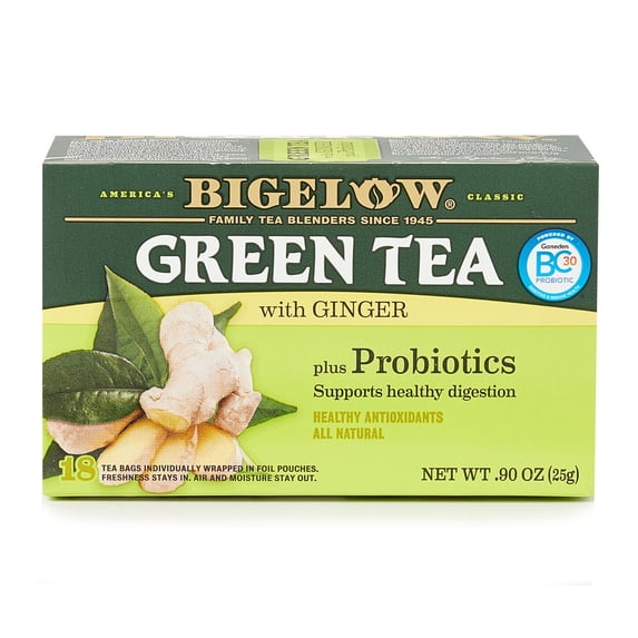 Bigelow Green Tea with Ginger, Probiotics, Individually Wrapped Bags ...