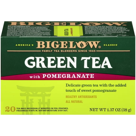 Bigelow Green Tea with Sweet Pomegranate, 20 Tea Bags - Walmart.com