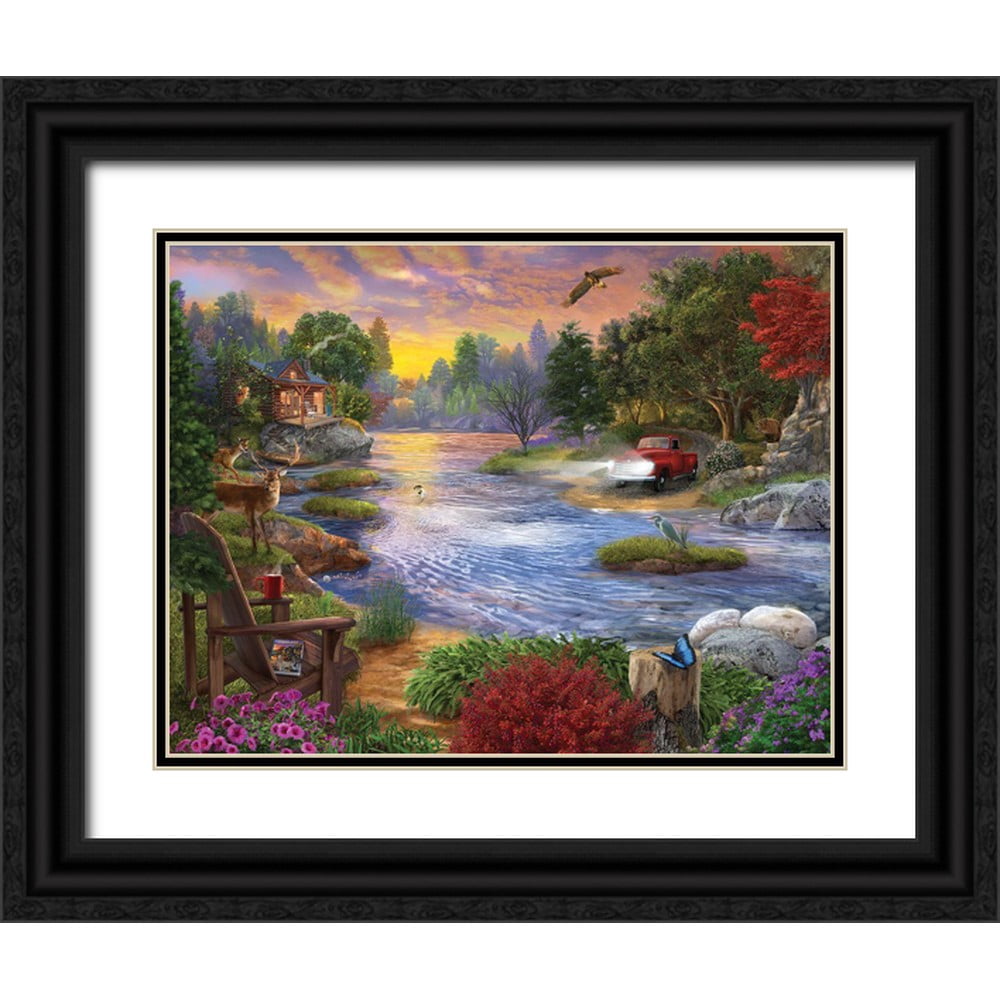 Bigelow Illustrations- Exclusive 32x26 Black Ornate Wood Framed with ...