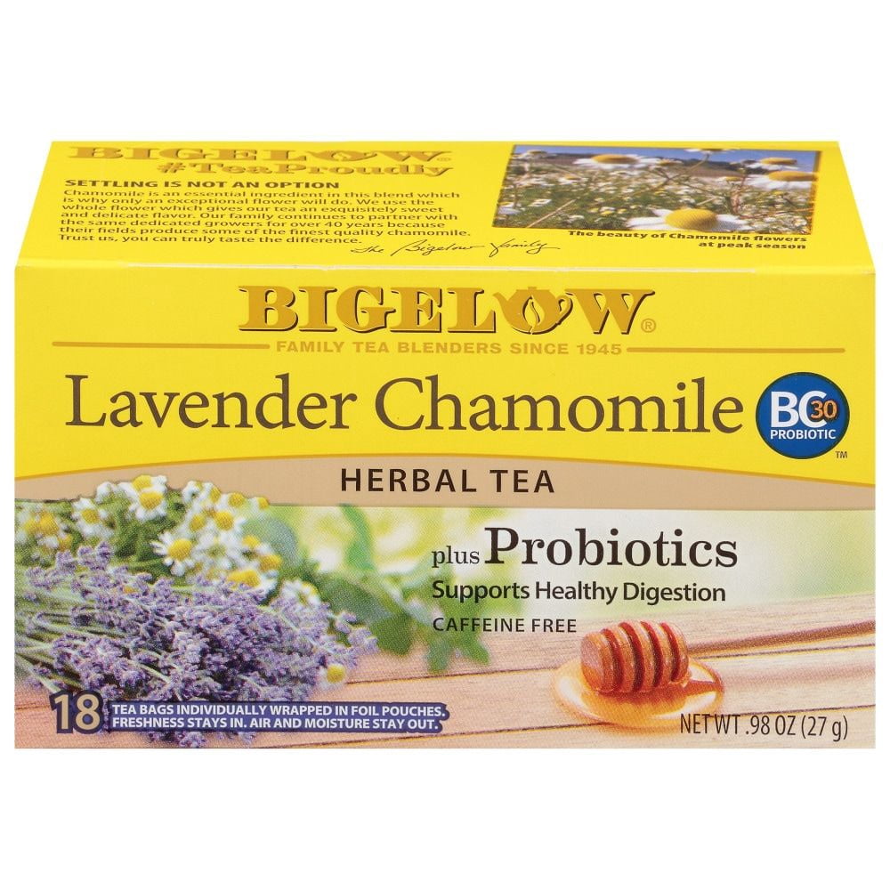 Bigelow Lavender Chamomile plus Probiotics Caffeine Free Herbal Tea ...