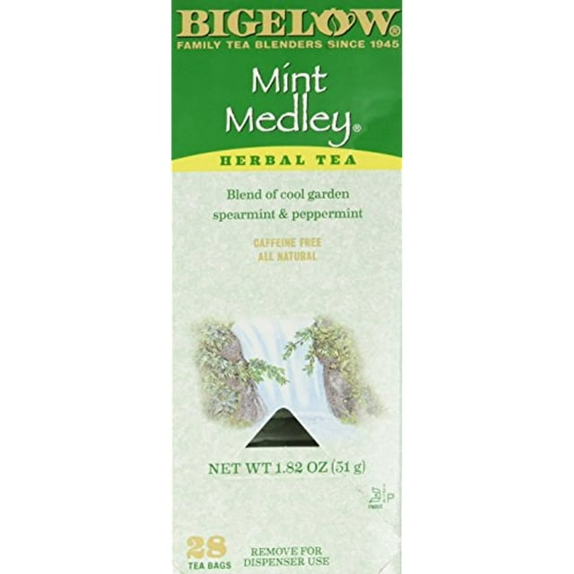 Bigelow Mint Medley Herbal Tea Bags 28-Count Box (Pack of 1) Mint Tea ...