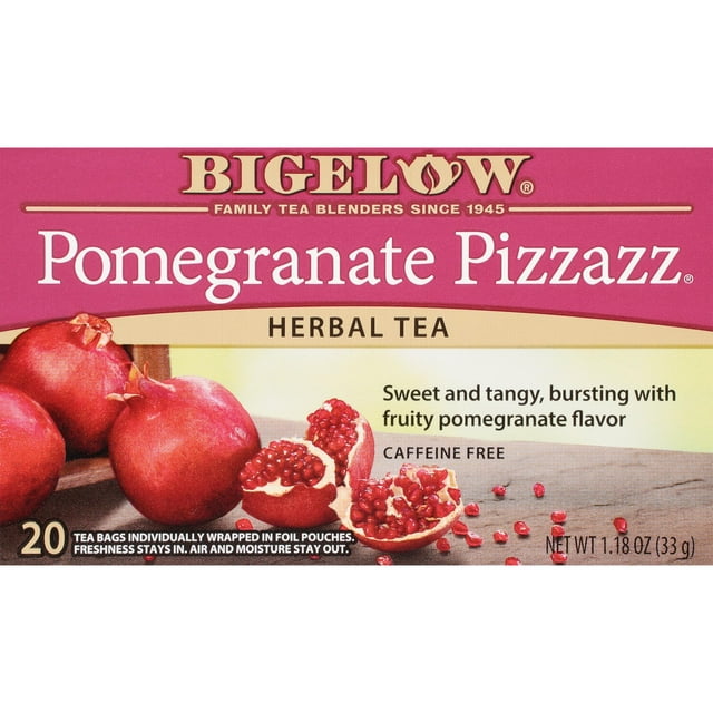 Bigelow Pomegranate Pizzazz, Fruity Flavor, Caffeine Free, Herbal Tea ...