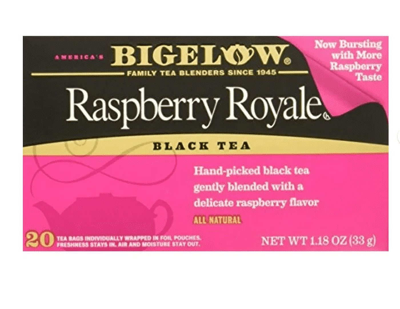 Bigelow Raspberry Royale Tea Bags - 20 Ct - 3 Pack - Walmart.com