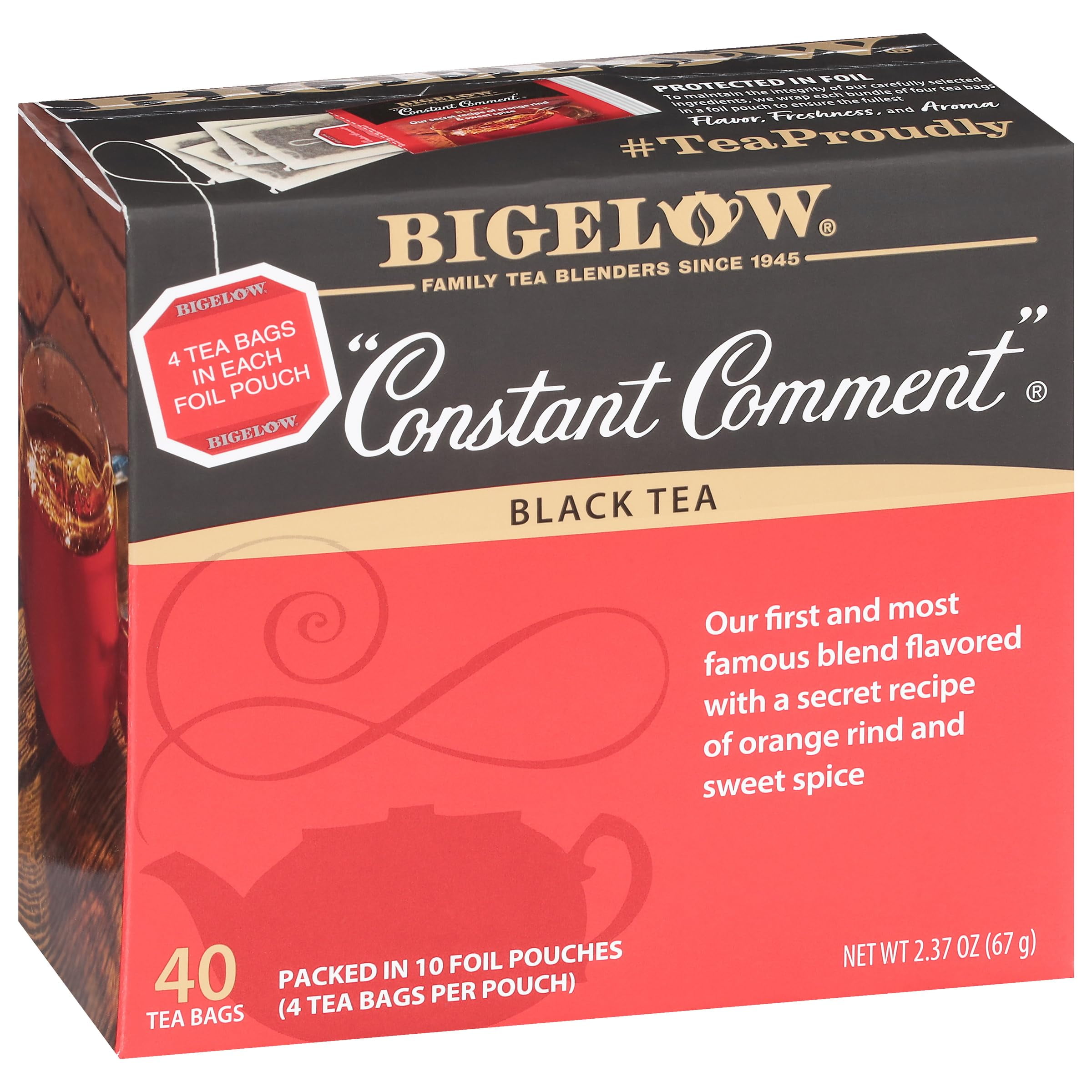 Bigelow Tea Constant Comment Black Tea, Caffeinated, 40 Count (Pack Of ...