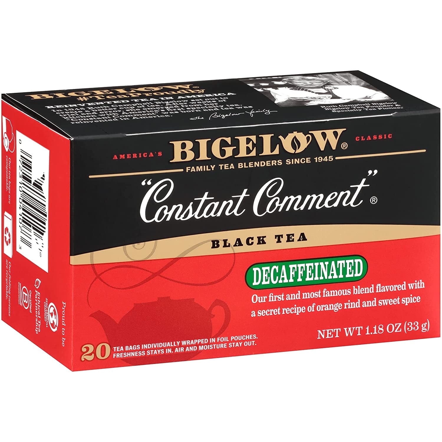Bigelow Tea Constant Comment Black Tea Decaffeinated - 20 Tea Bags ...