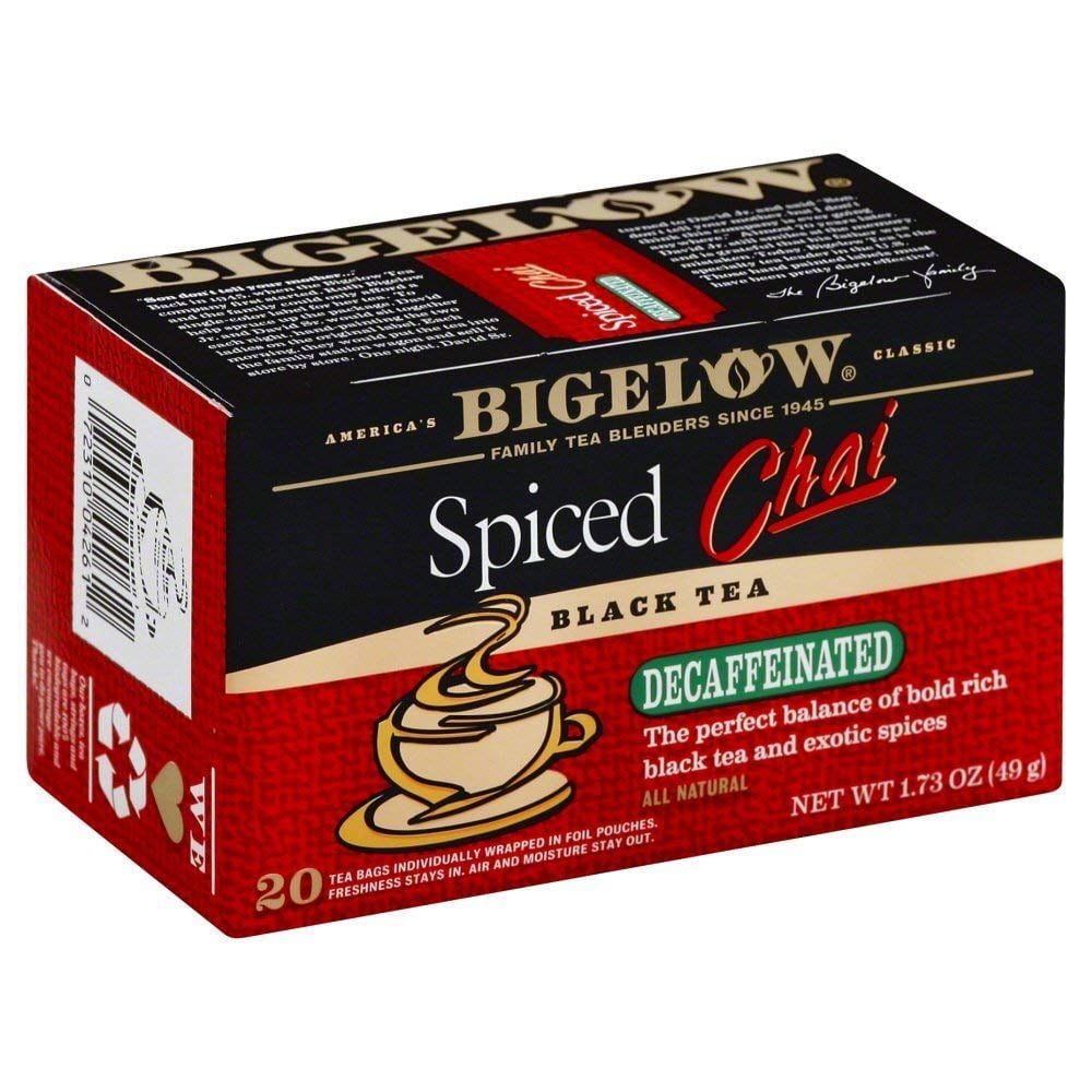 Bigelow Tea Decaffeinated Chai Spiced Tea Bags, 20-Count, 3 Pack ...