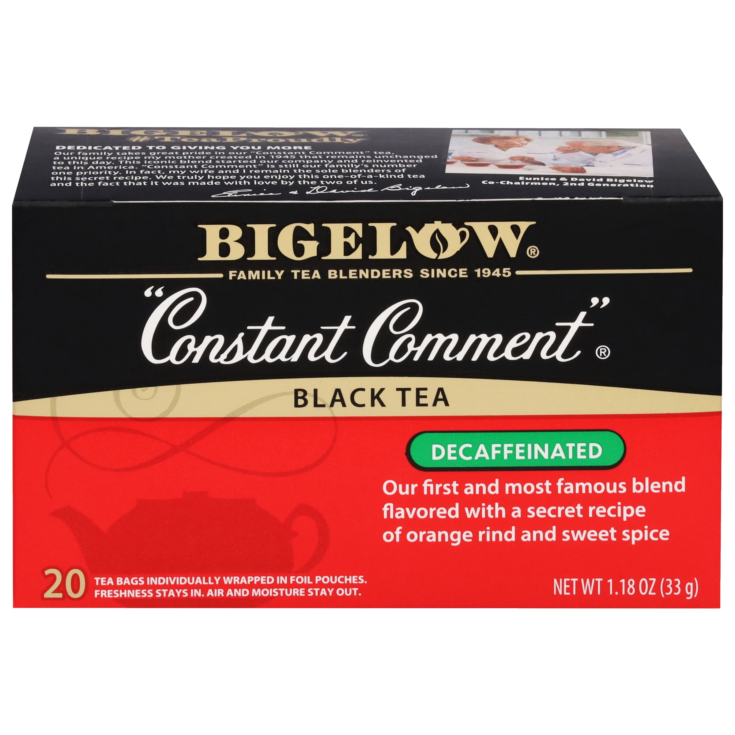 Bigelow Decaf Hot Constant Comment Black Tea Bags -20 Count - Walmart.com