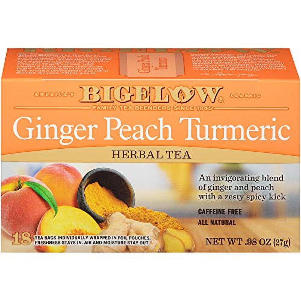 Bigelow Tea Ginger Peach Turmeric Herbal Tea Bags, 108 Count - Walmart.com