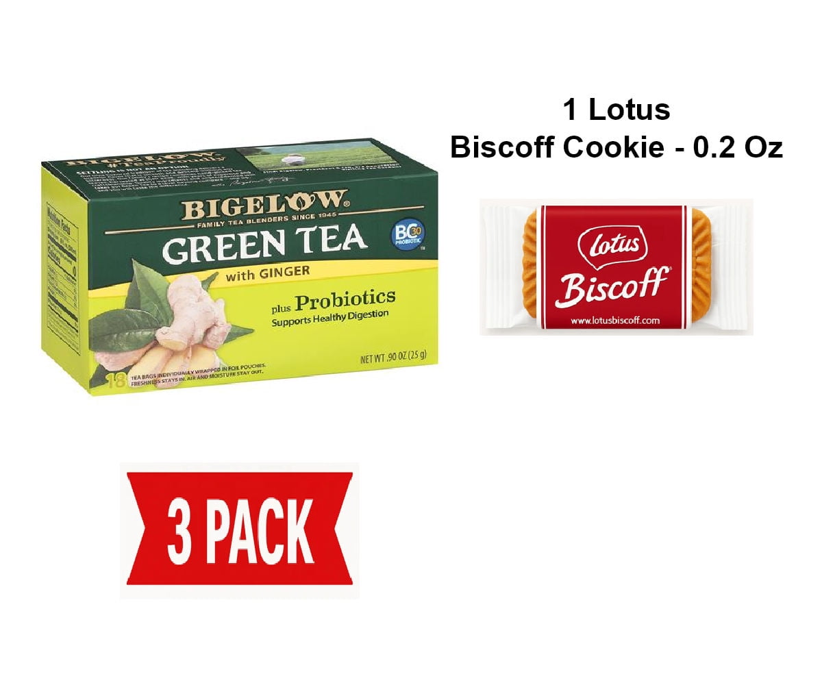 Bigelow Tea Green Tea With Ginger Plus Probiotics, Caffeinated, 18 ...