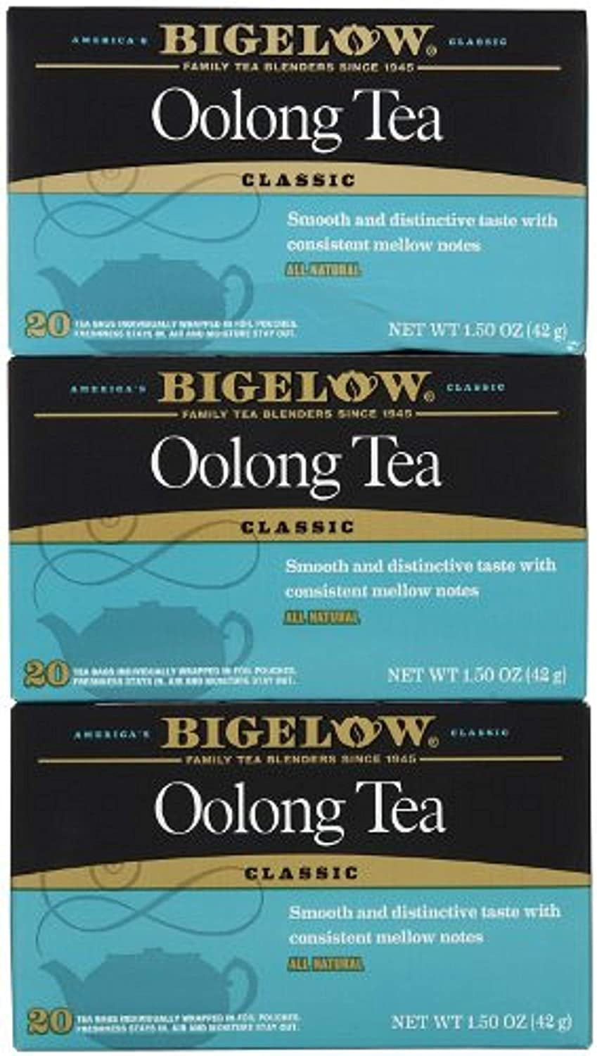 Bigelow Oolong Tea, Gluten-free, Calorie-free, Kosher, 60 Wrapped Bags ...
