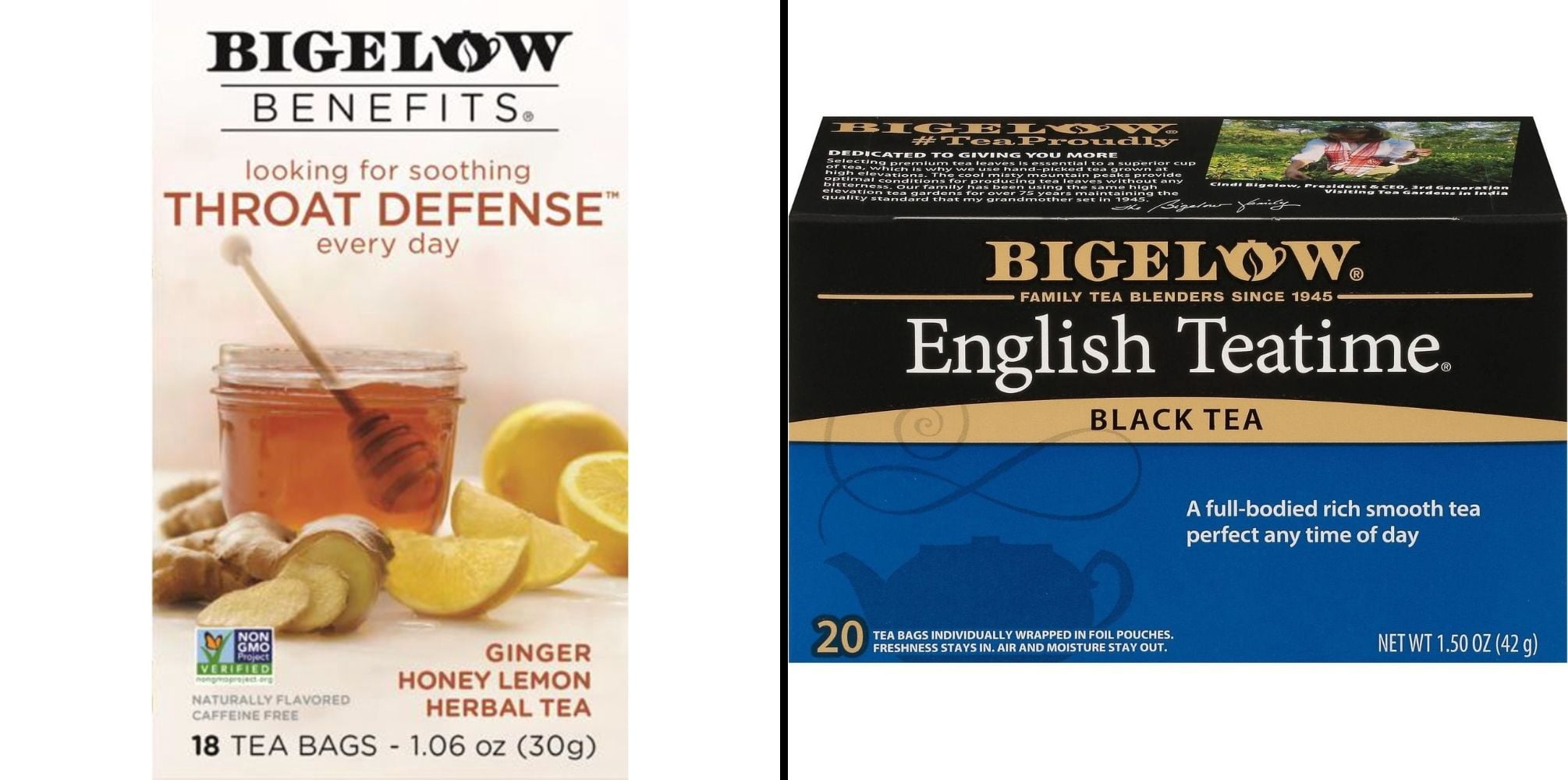 Bigelow Throat Defense Ginger Honey Lemon 18 ct & Bigelow English ...