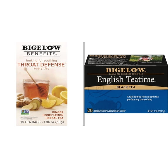 Bigelow Throat Defense Ginger Honey Lemon 18 ct & Bigelow English ...