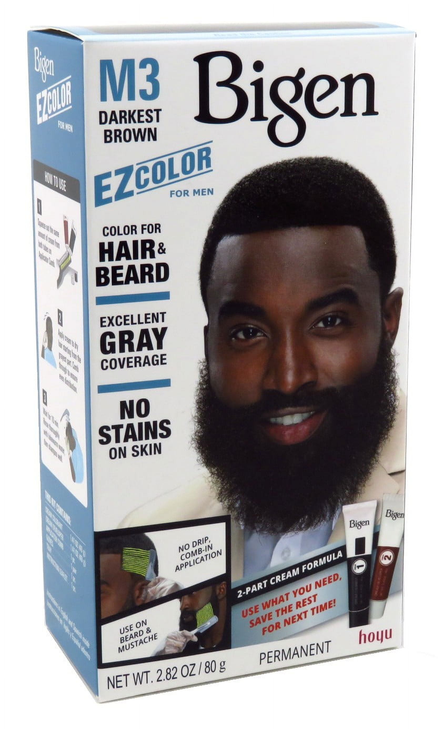 Bigen Ez Color For Men M3 Darkest Brown Kit (Pack of 2) - Walmart.com