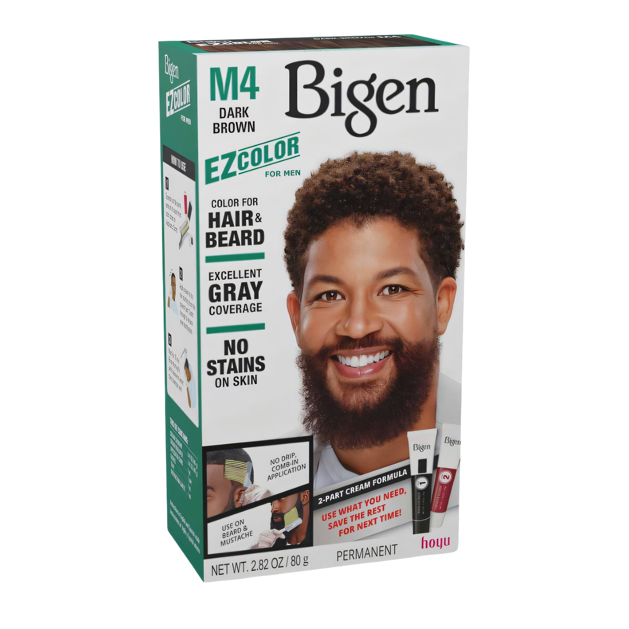 Bigen Ez Color for Men - Natural Hair & Beard Color - Dark Brown ...