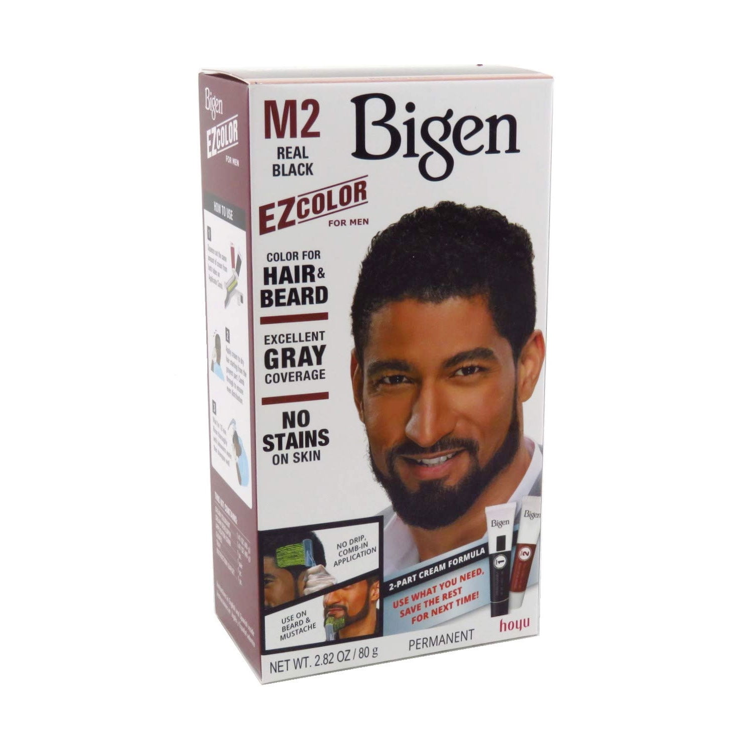 Bigen EZ Hair Color For Men, Real Black Beard Dye, Excellent Gray ...