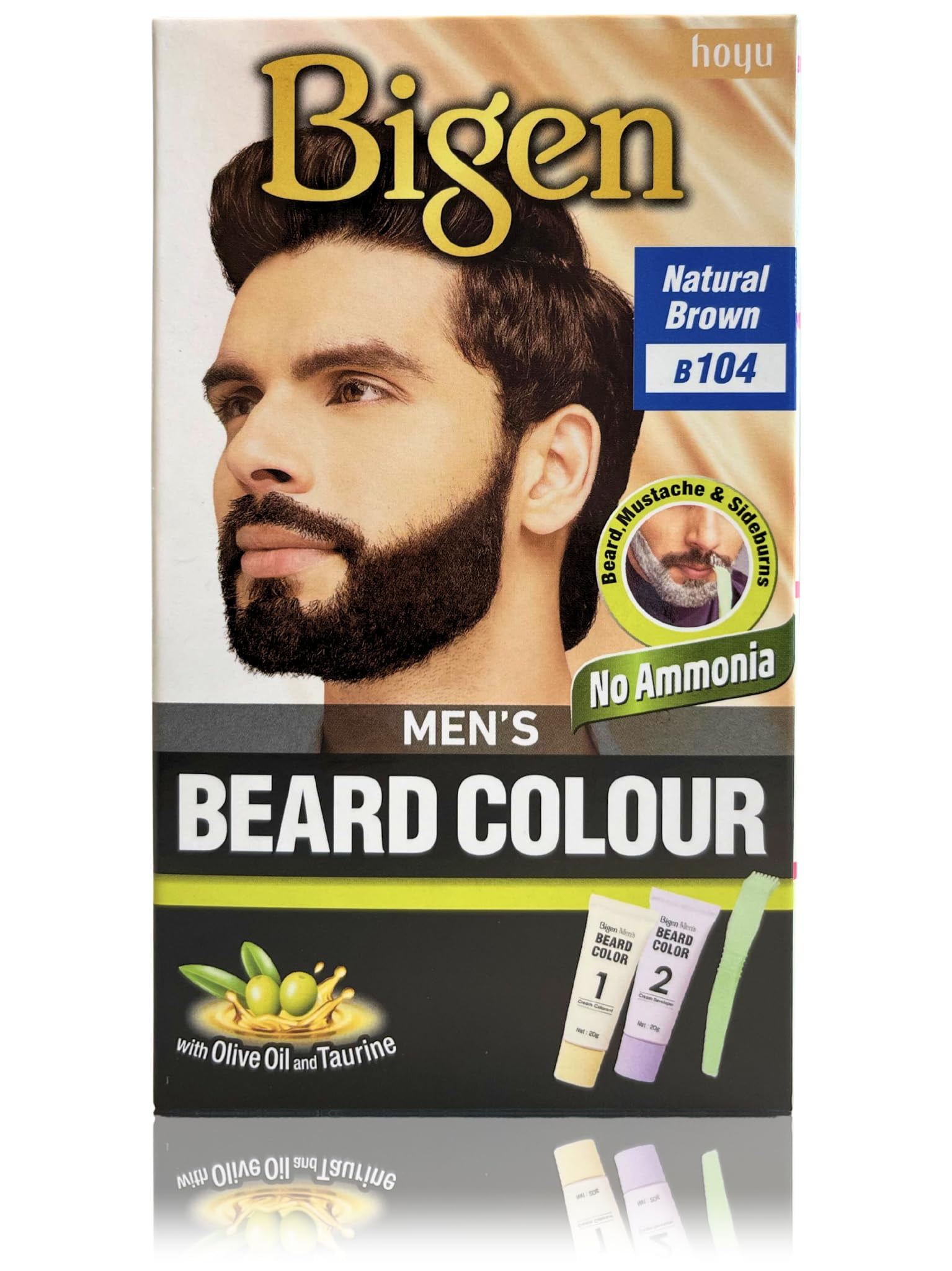 Bigen Men'S Beard Color Natural Brown (B104) 20Gm+20Gm=40Gm - Walmart.com